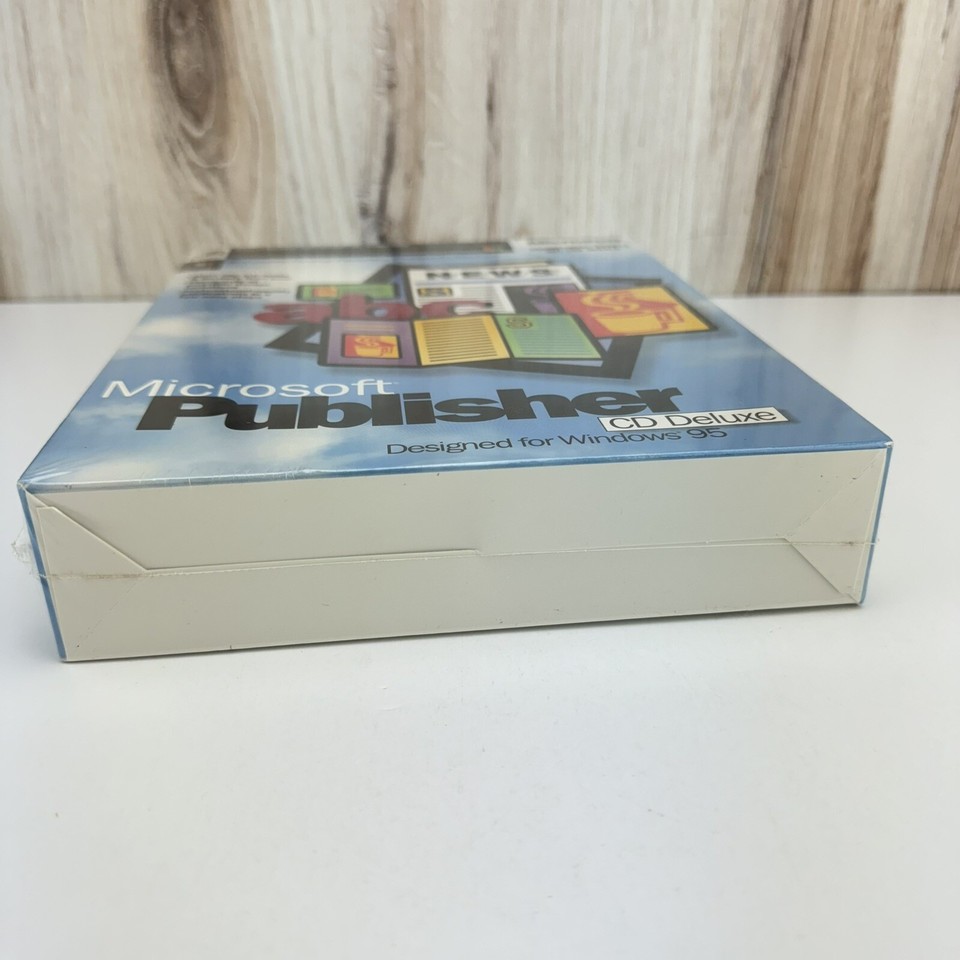 Microsoft Publisher CD Deluxe Windows 95 PC Big Box Software CDROM NEW ...