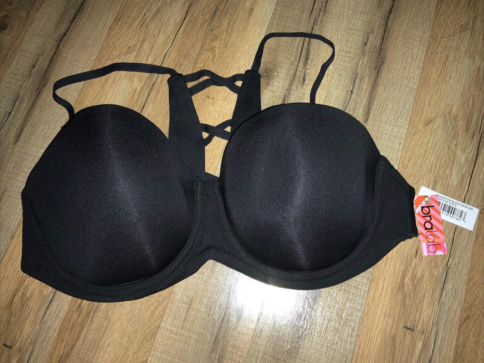 NWT The BraLab Angelina Black Strapless Racerback Convertible Cup Sz 34 ...