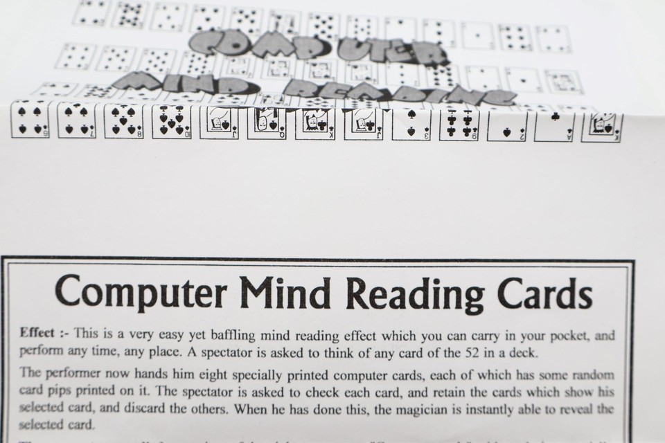Computer Mind Reading Cards by Funtime Card Magic Trick | eBay