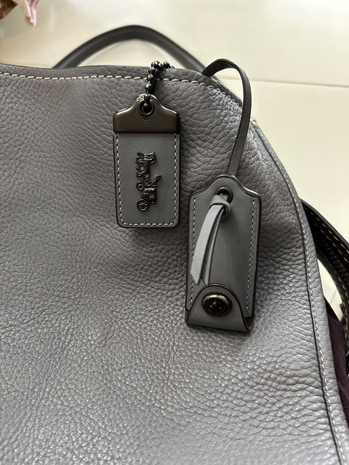 COACH 1941 ROGUE Colorblock GRAY Pebbled/WINE Suede Glovetanned Leather ...