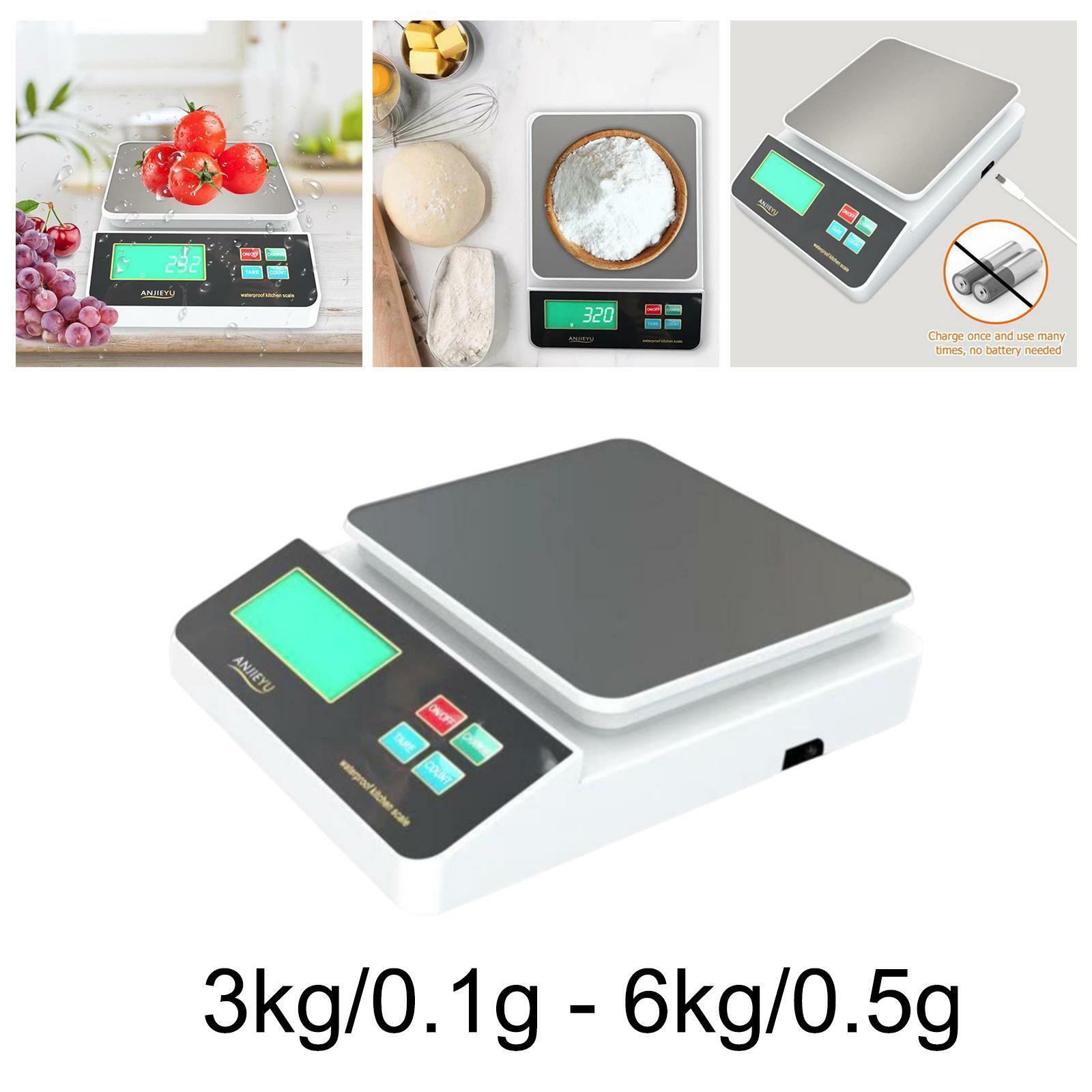 Waterproof Digital Kitchen Scale LCD Display High Precision Food Scale ...