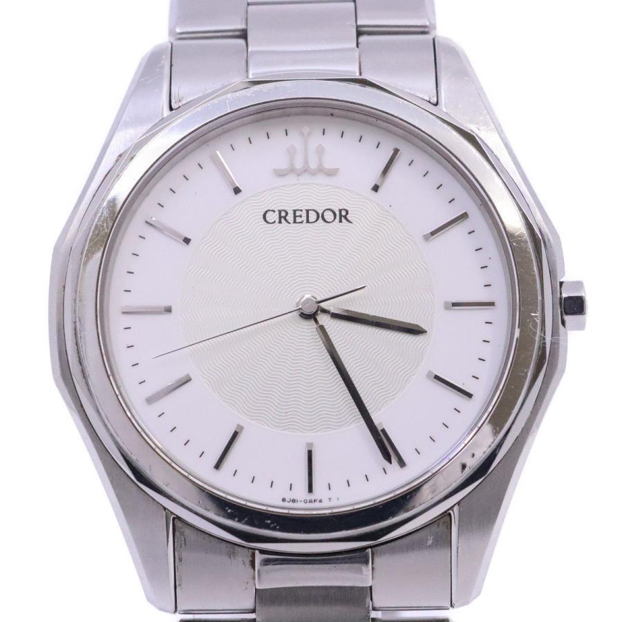 SEIKO CREDOR SIGNO GCAR043 8J81-0AF0 Quartz White Dial Bracelet Mens ...