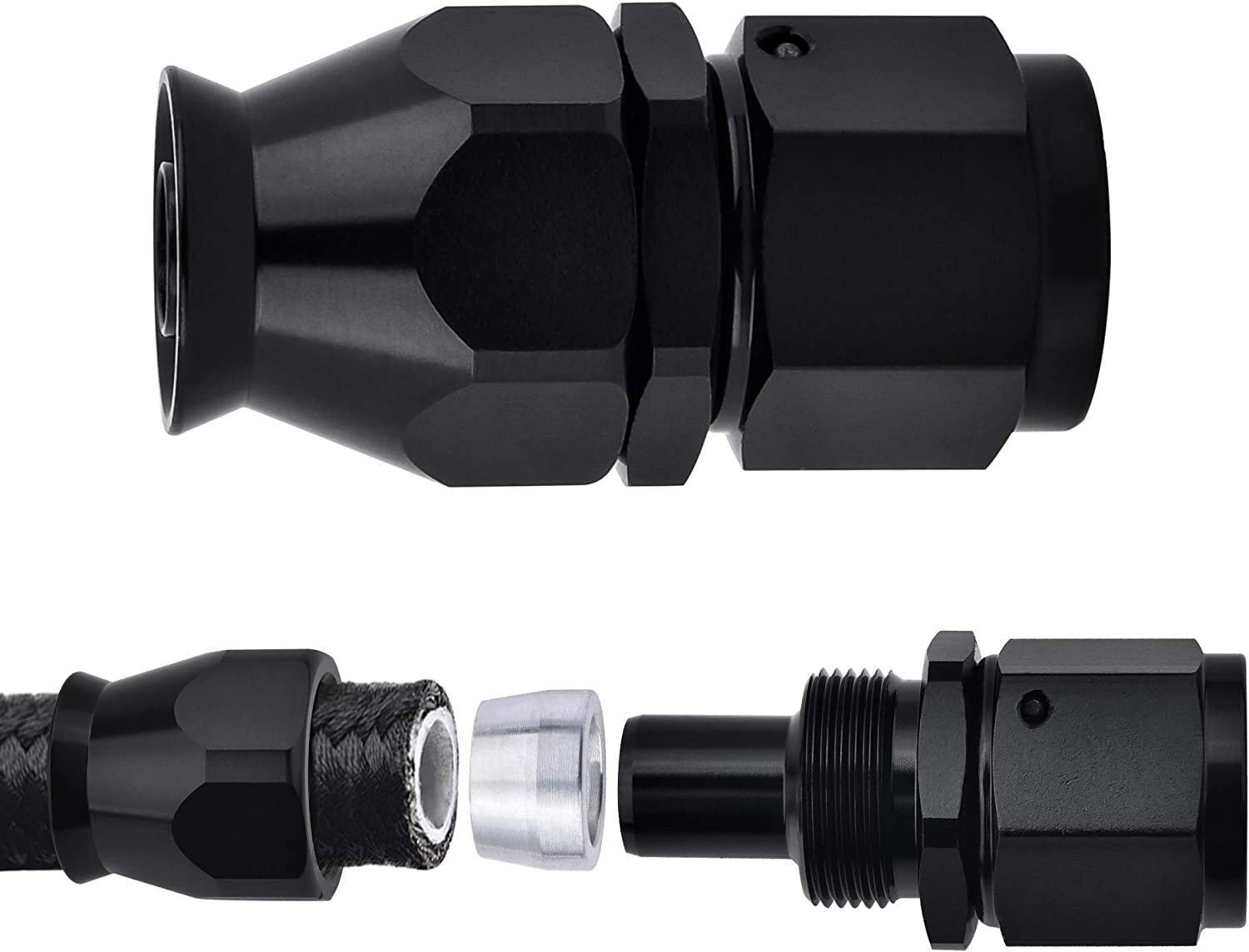 4AN 6AN 8AN 10AN 12AN Straight PTFE Hose End Fitting for PTFE Hose Only ...