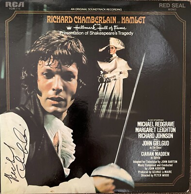 RICHARD CHAMBERLAIN HAND SIGNED “HAMLET” SPOKEN WORD 2 LP ALBUM W/COA ...
