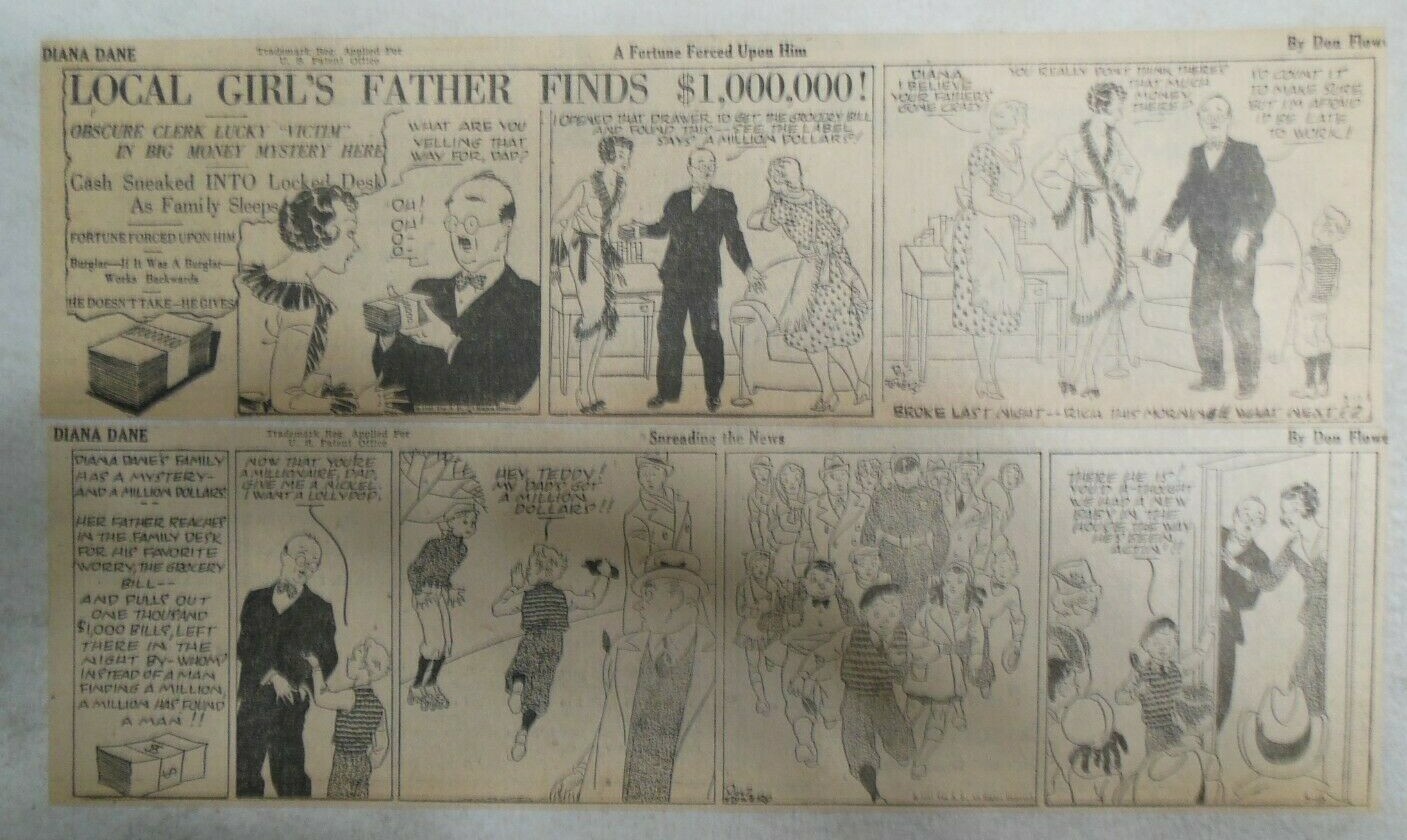 (247) Diana Dane Dailies by Don Flowers ! from #1 1931 4 x 12 inches AP ...