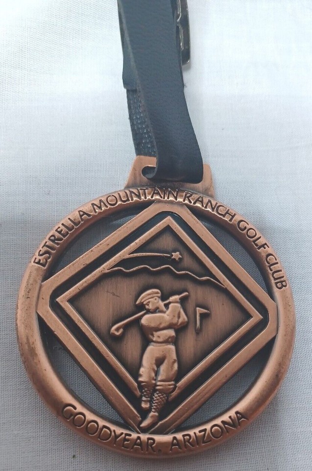 GOLF BAG OR LUGGAGE METAL TAG. TROON GOLF ON ONE SIDE AND ESTRELLA ...