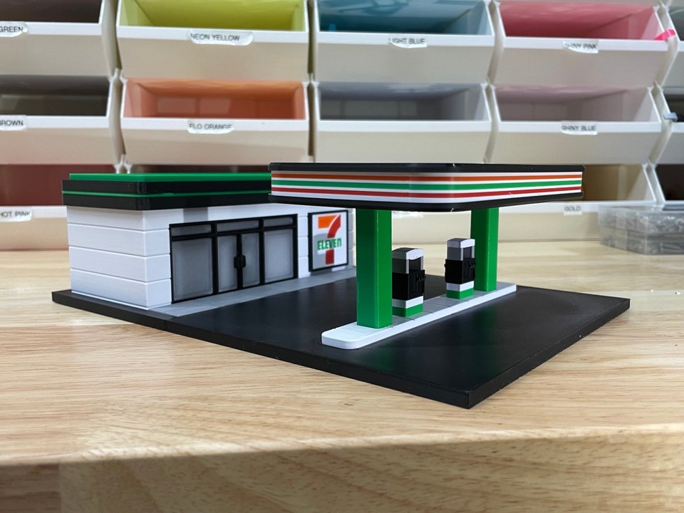 Gas Station Diorama 1/64th Scale for Hot Die Cast Cars with Wheels | eBay
