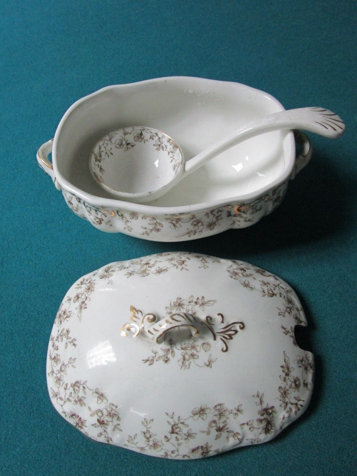 Antique 1880s Ridgways Royal Semi Porcelain Mini Tureen Sauce Bowl ...