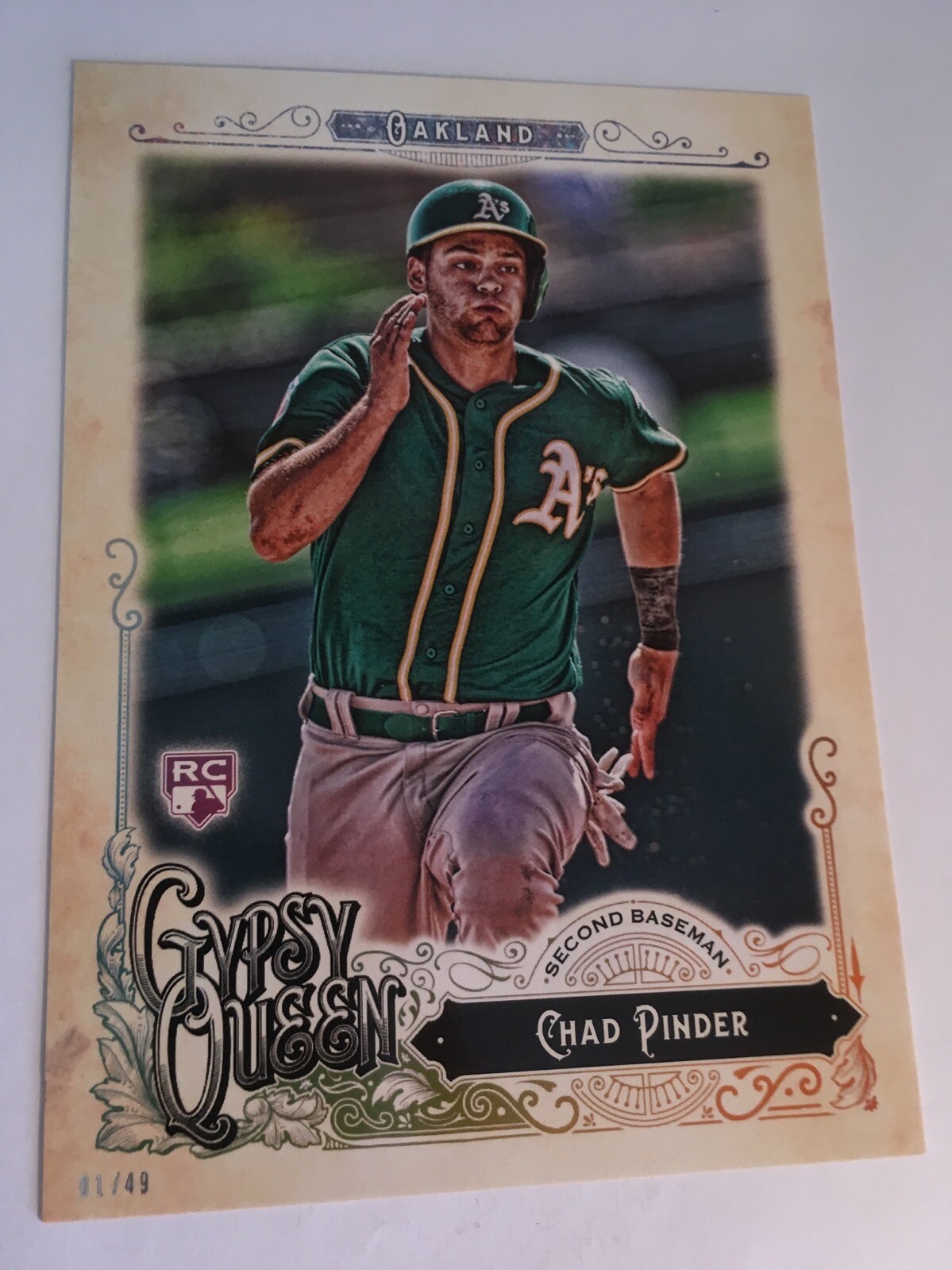 2017 Topps Gypsy Queen Jumbo 5x7 Chad Pinder A's RC 134 #'d 02/49 | eBay