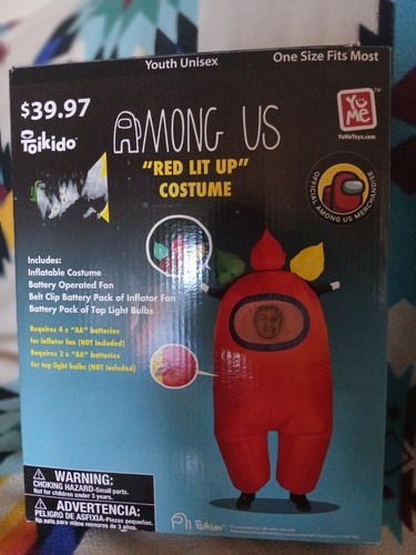 among us red halloween costume red lit up inflatable kids costume ...