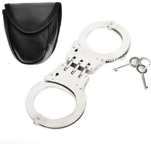Handcuffs Security Heavy Duty Hinged Metal Police Style Speed cuffs ...