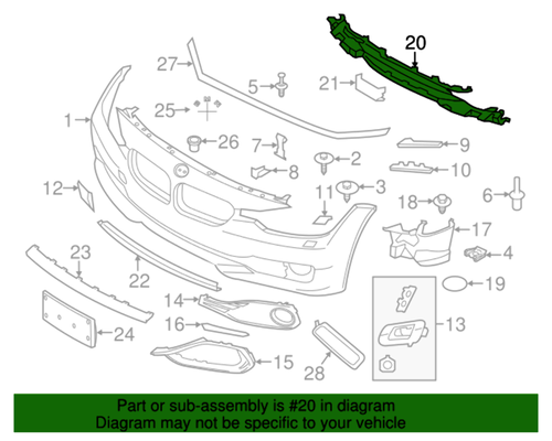 New Genuine BMW Insert Air Intake Center (2014-2020) OE 51117294675 | eBay