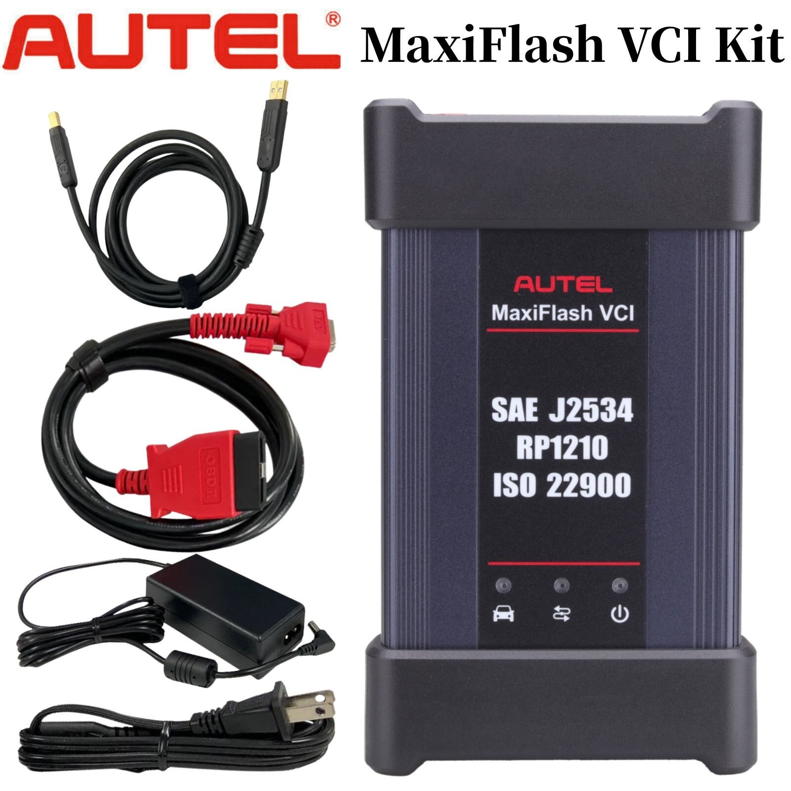 Autel MaxiFlash VCI Kit J2534 Reprogramming Tool Compliant CAN FD 4 CAN ...