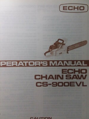 ECHO Kioritz CS-900EVL Gasoline 91.6cc Chain Saw Owner & Parts Manual ...