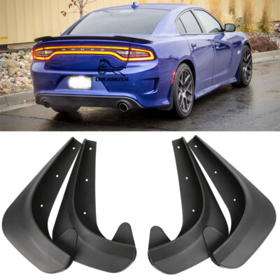 4pcs Front & Rear Mud Flaps Splash Guards Splashguards Black For Dodge ...