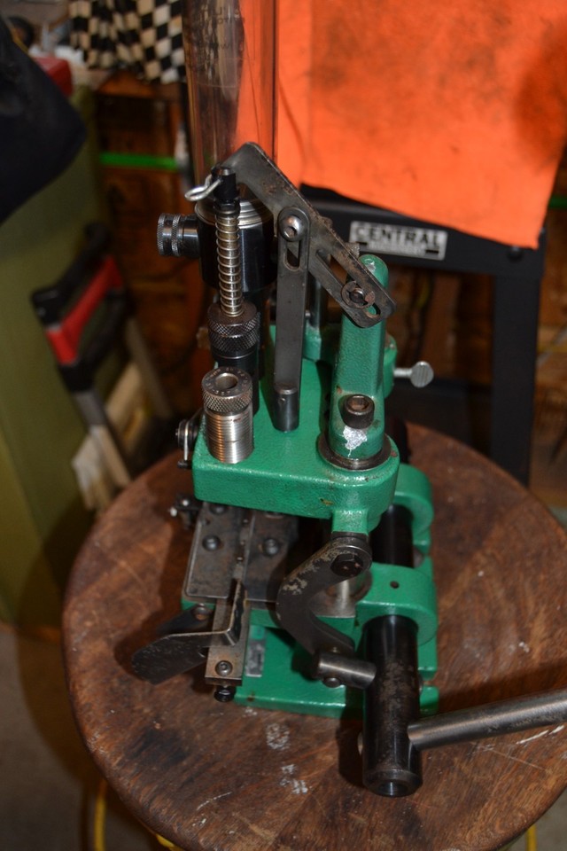 RCBS GREEN MACHINE PROGRESSIVE RELOADING MACHINE PRESS W/ .38 .357 DIES ...