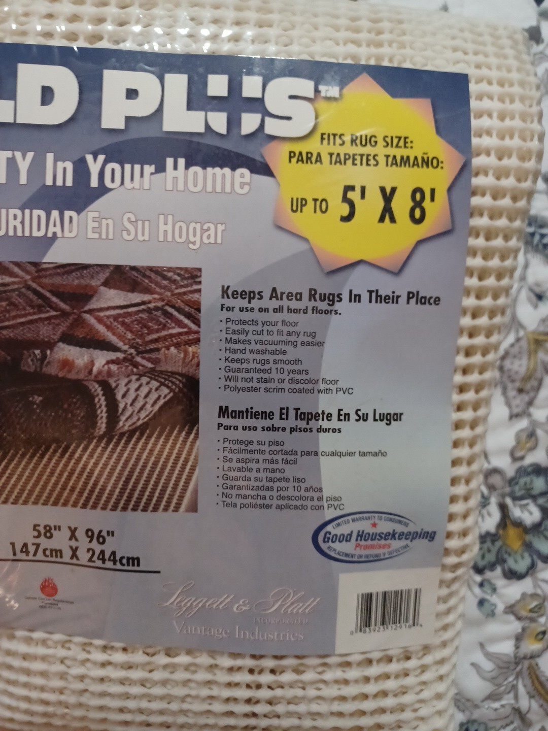 Leggett & Platt Hold Plus Rug Pad 58” X 96” Good Housekeeping for sale ...