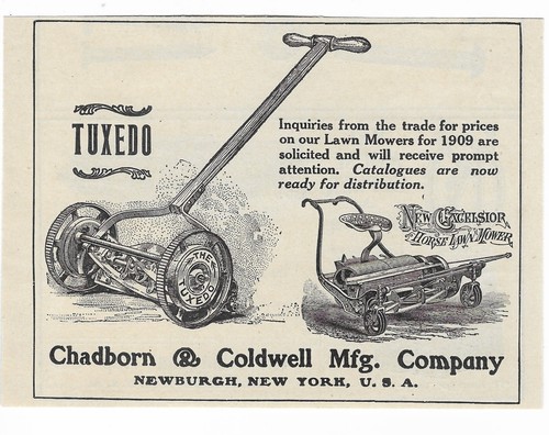 Antique 1900's Landscaping - Chadborn & Coldwell - Lawn Mowers - 1908 ...