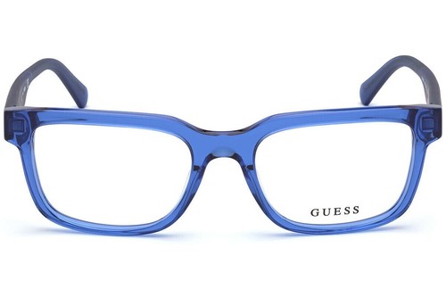 GUESS GU50016 Matte Blue 090 Plastic Square Optical Eyeglasses Frame 54 ...