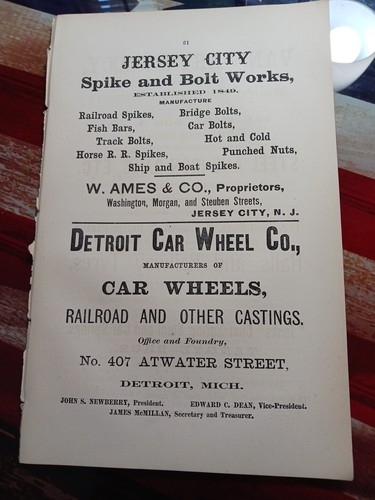 1872 print ad JERSEY CITY SPIKE & BOLT WORKS railroad Spikes Track ...