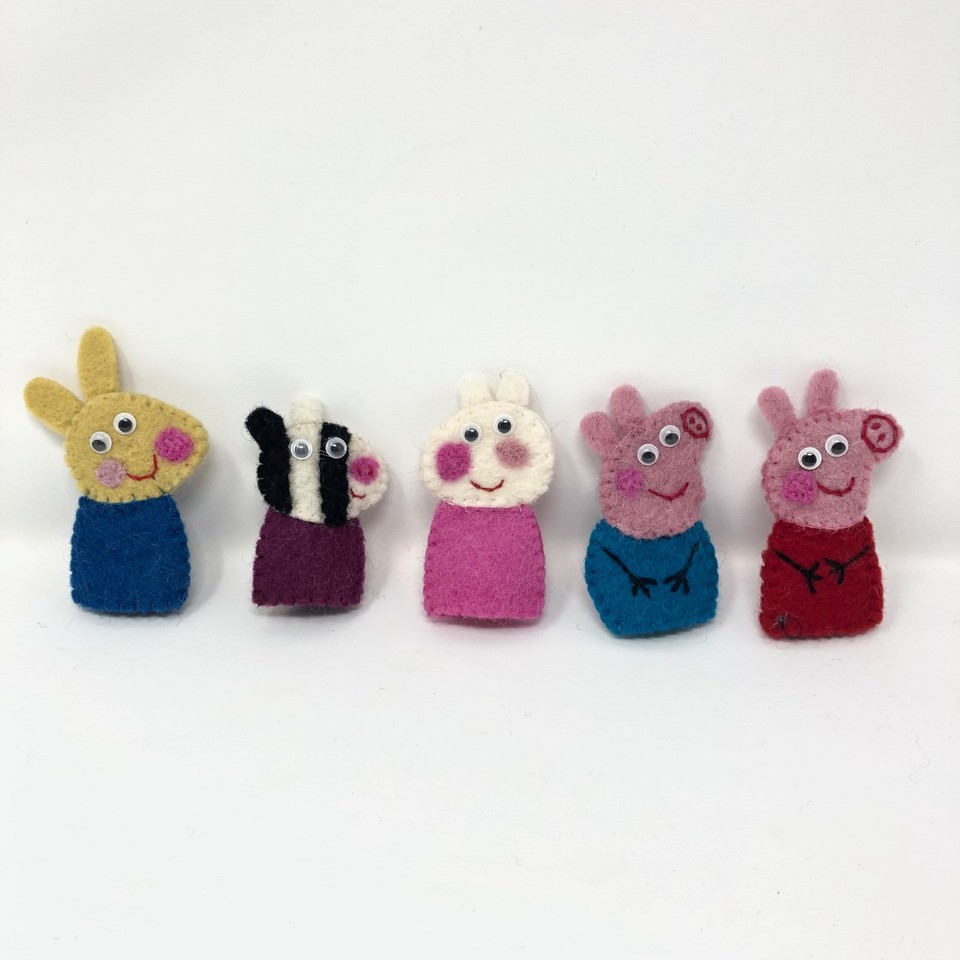 Peppa Pig & friends felt finger puppets/ Children educational toys ...