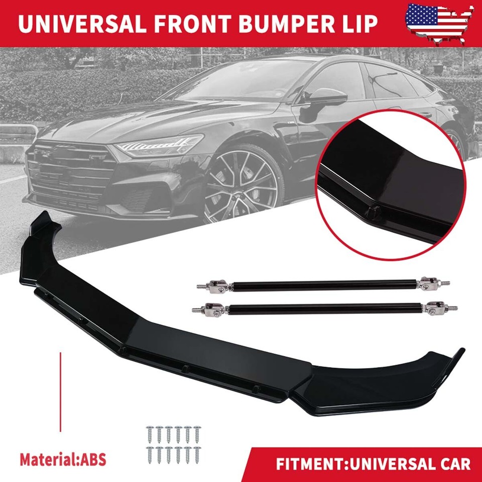 For Chevy S10 Xtreme Front Bumper Lip Splitter Spoiler Body Kit + Strut ...