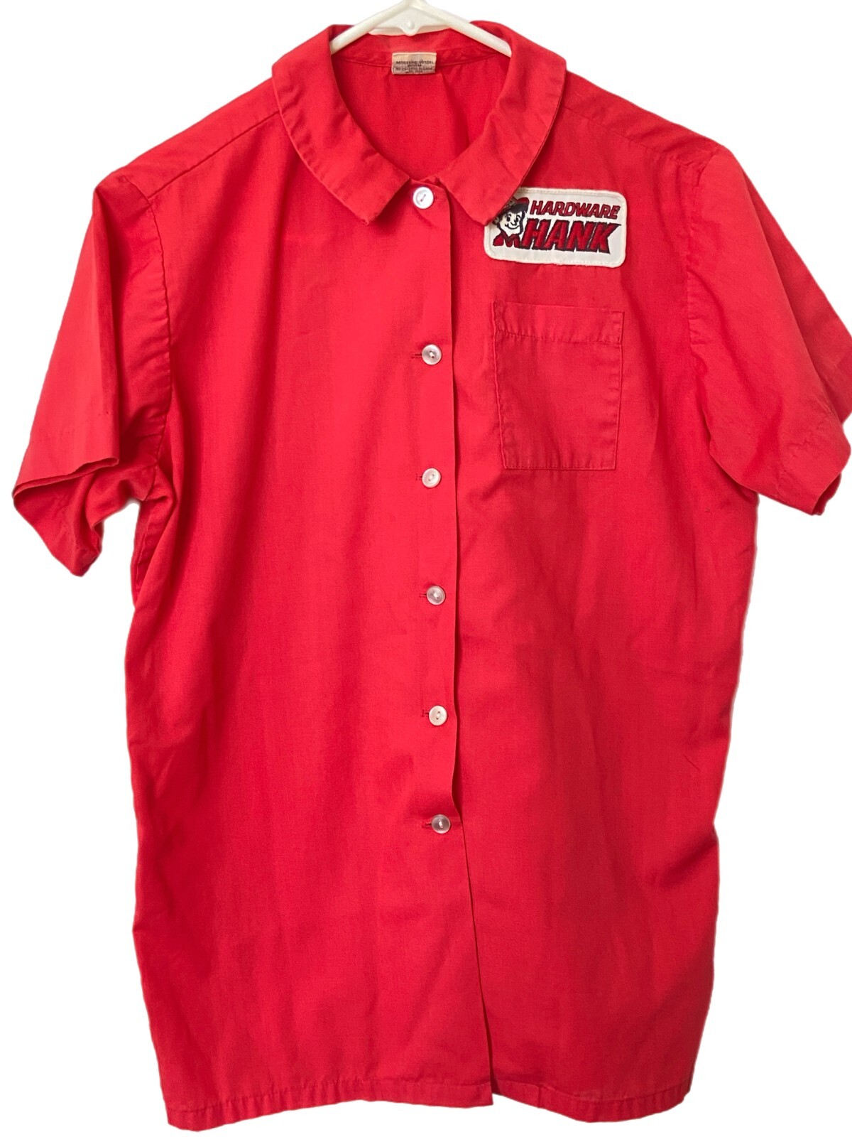 Vintage HARDWARE HANK Red Uniform Employee Work Shirt… - Gem