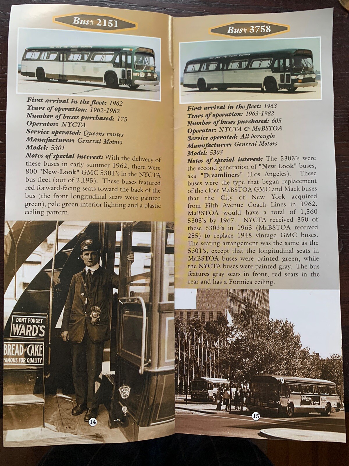 NYC NEW YORK CITY TRANSIT MTA VINTAGE BROCHURE BUS FLEET 1917 - 1981 ...