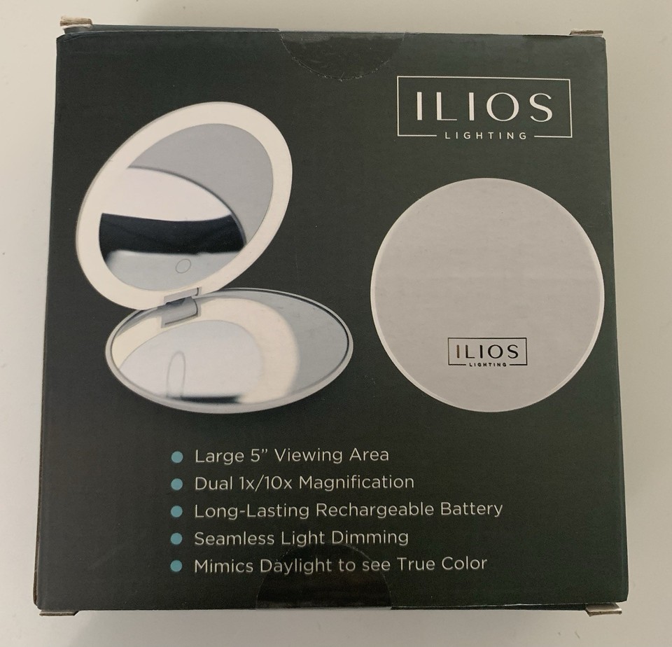 Ilios Lighting Rechargeable LED Compact Makeup Mirror | eBay