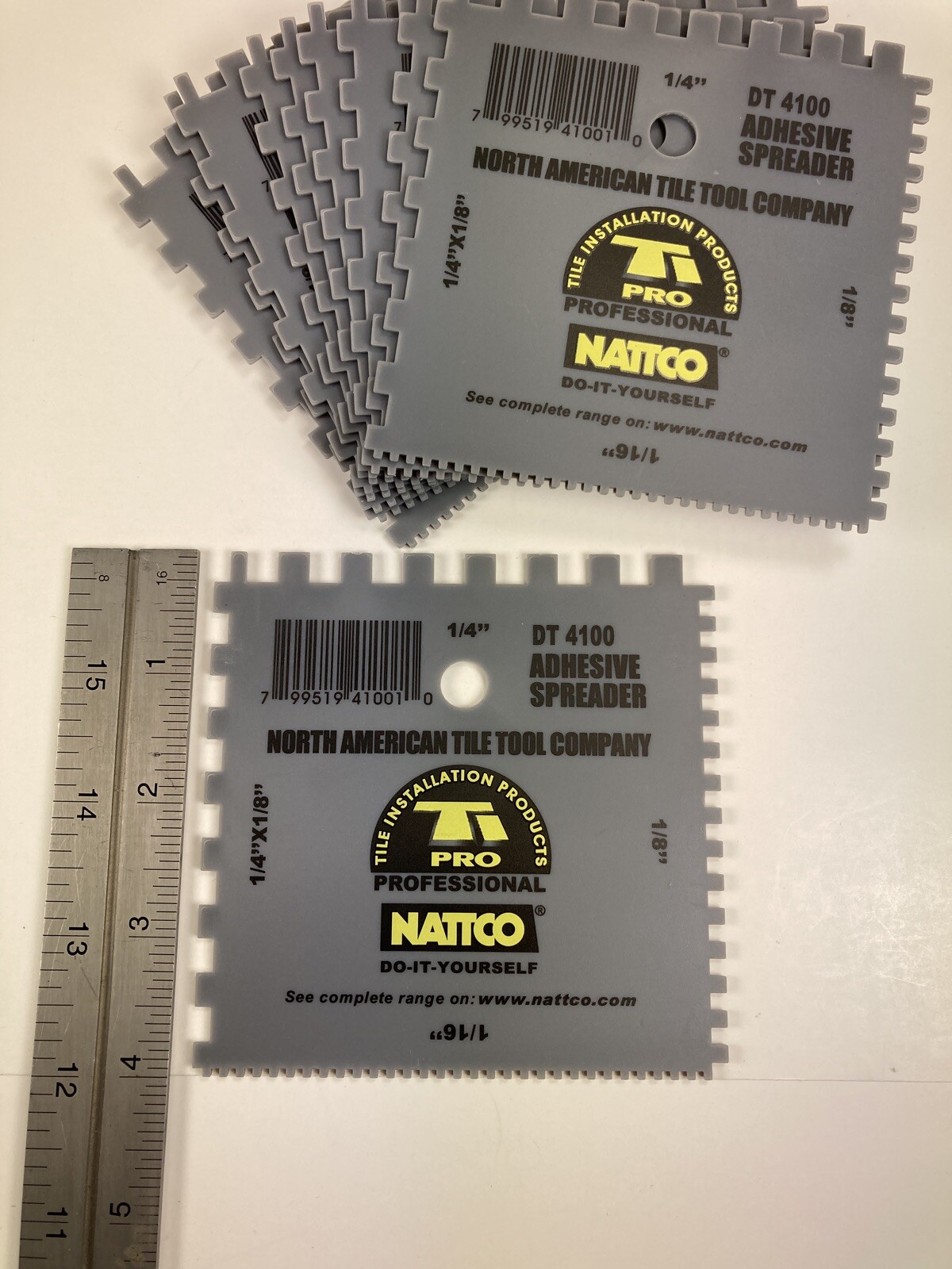 Nattco Adhesive Spreader 4x4 Square Trowel Multi Edge DT 4100 for sale ...