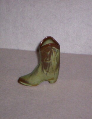 Frankoma Pottery Miniature Cowboy Boot Prairie Green 3 1/2" | eBay