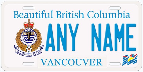 Vancouver Police BC Canada Any Name Personalized Novelty Car License ...