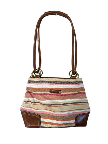 Studio Works Woven Vintage Striped Multicolored Purse Handbag Shoulder ...
