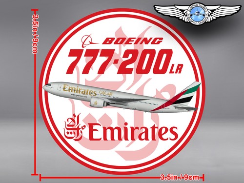 EMIRATES AIRLINE BOEING B777 B 777 LR LONG RANGE ROUND DECAL / STICKER ...