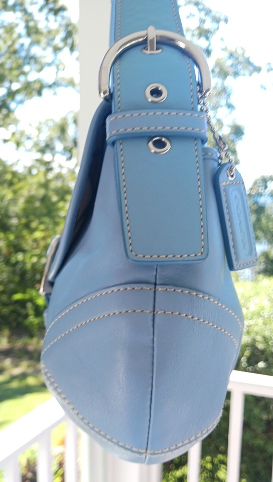 Coach 9248 Vintage Medium Sky Blue Soho Y2K Leather Shoulder Bag | eBay