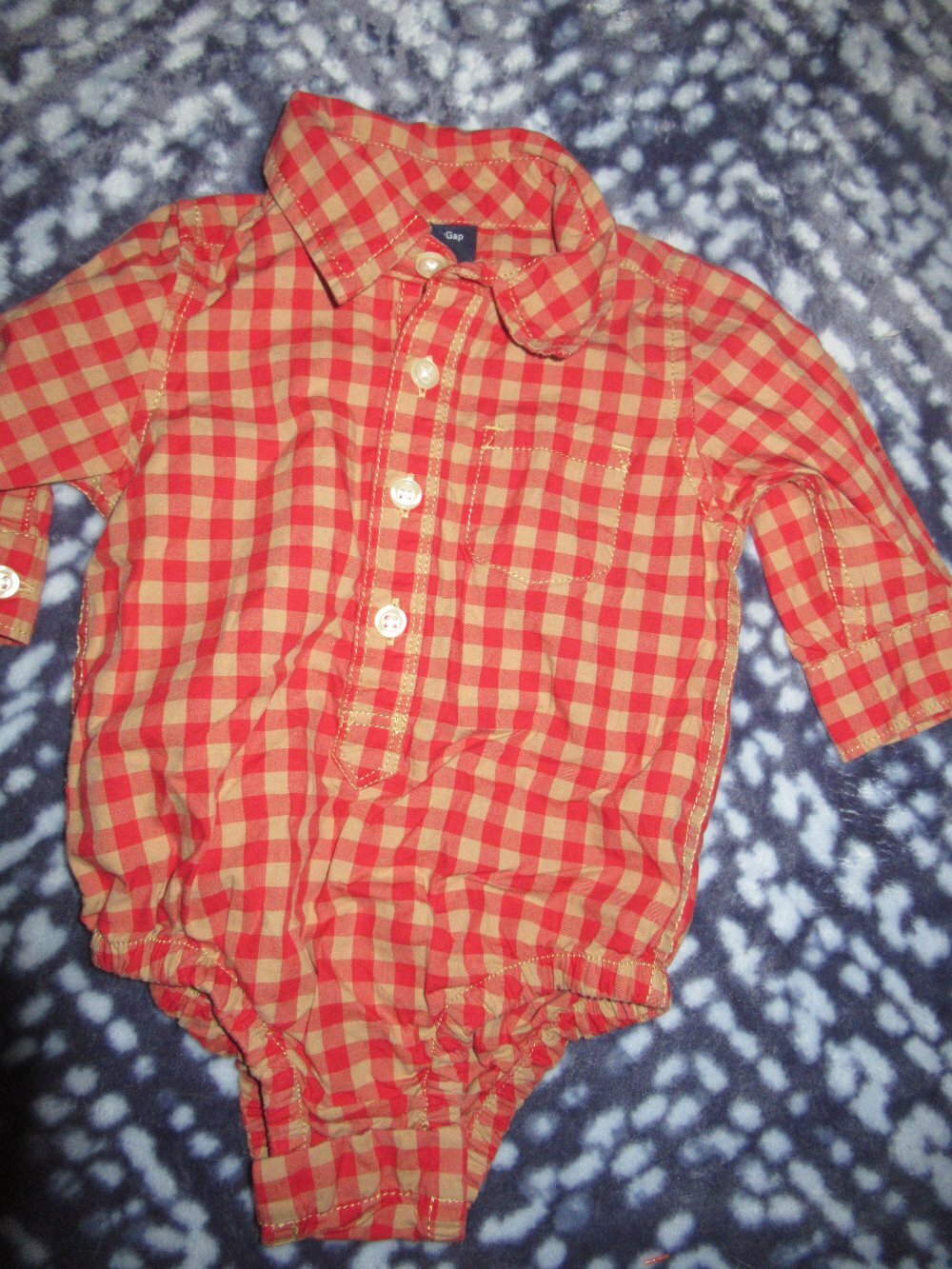 euc Baby Gap rust check snap bottom shirt baby boy 3-6 m free ship US ...