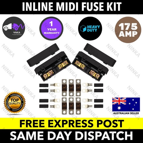 MIDI FUSE KIT 4 x In Line ANS Holder + 6 x 175 AMP Fuses BCDC Dual ...