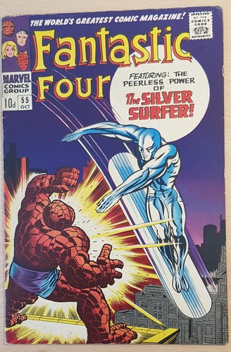 FANTASTIC FOUR #55 ( Marvel 1966) Silver Surfer KIRBY art VFN- 7.5 | eBay UK
