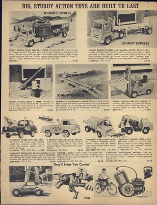 1966 PAPER AD Johnny Express Tractor Trailer V-Rroom Mattel Truck Tonka ...