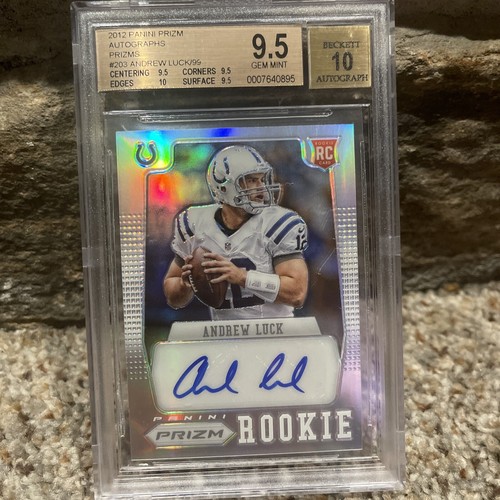 2012 Panini Prizm Auto /99 Andrew Luck #203 BGS 9.5 GEM MINT Rookie ...