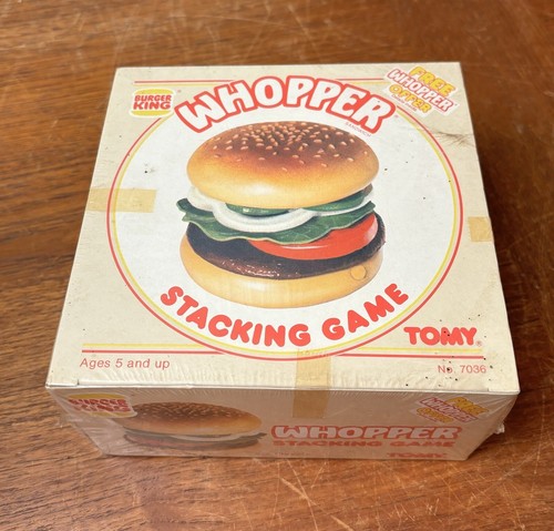 Burger King Whopper 1984 Tomy Stacking Game Bun Lettuce Onions Pickles ...