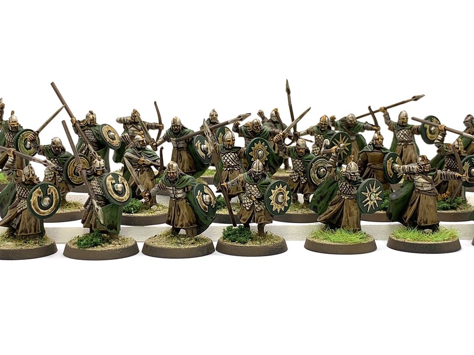 ROHAN WARRIORS ARMY! 24 lord of the rings warhammer HOBBIT 28mm Painted ...
