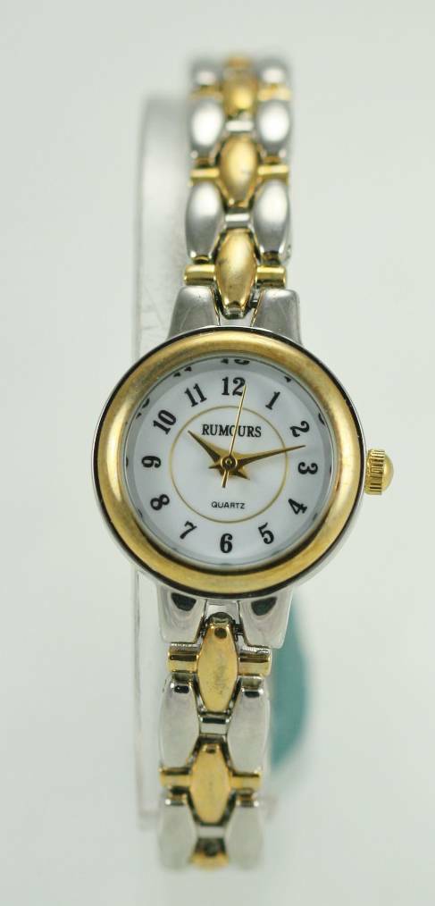 Rumours Watch Womens White Stainless Silver Gold Easy Read Water Resist ...