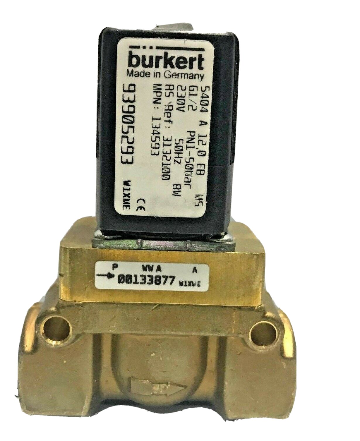 BURKERT 5404 A12.0 EB 134593 2 Way NC G1/2" Solenoid Valve 1-50 bar ...