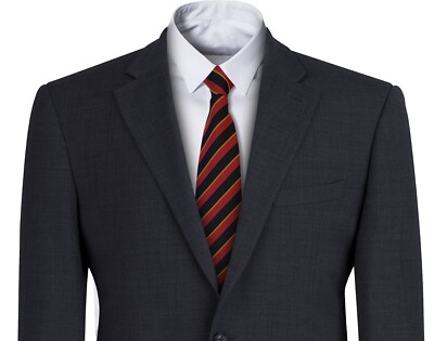 Mens Navy Red Thin Gold Stripe Clip On Tie Clipper Snapper Tie | eBay UK