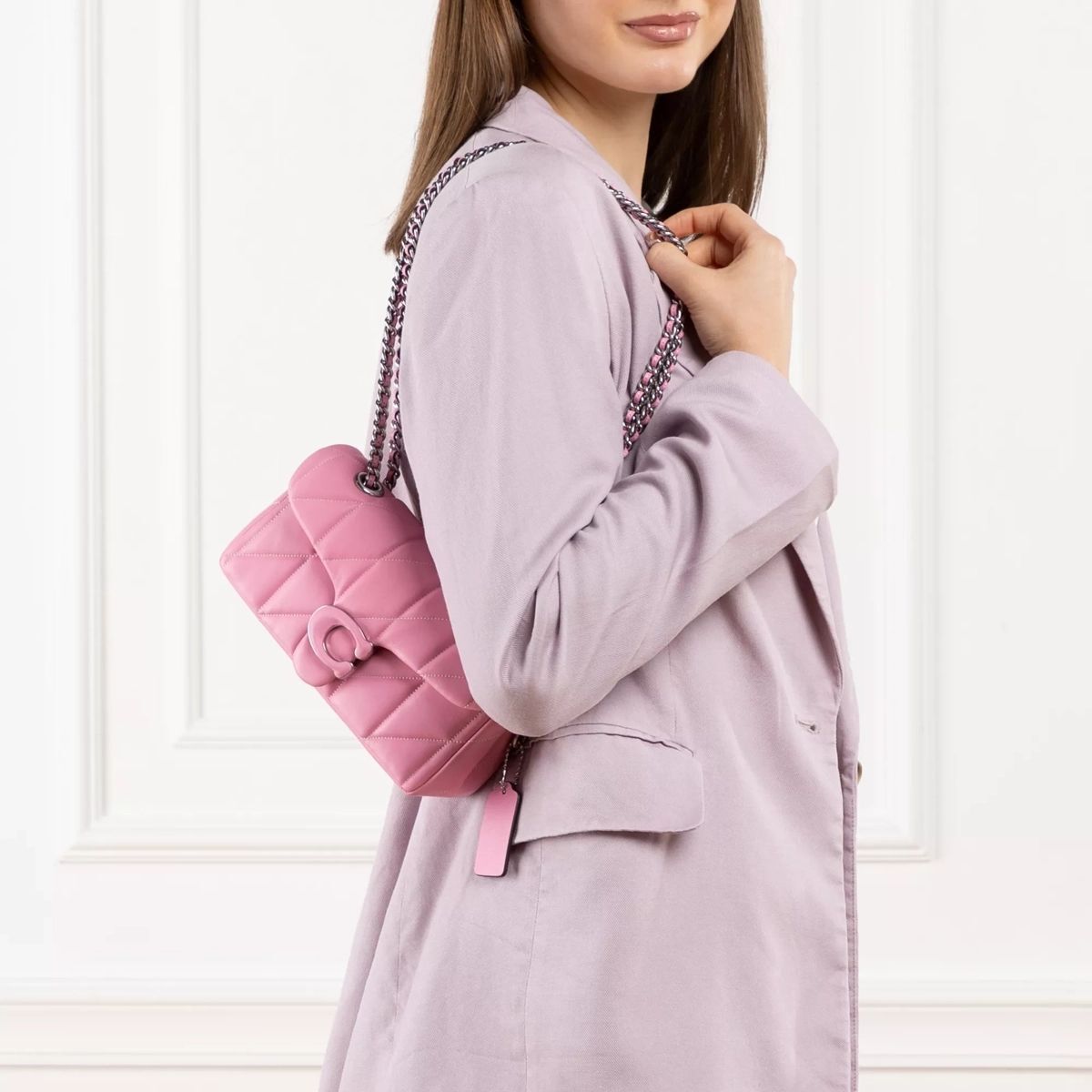 COACH Tabby 26 Quilted Shoulder Bag Leather pink Crossbody bag New ...