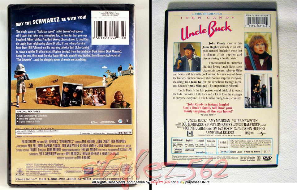 John Candy Movie Bundle - Uncle Buck BRAND NEW!!! + Spaceballs BRAND ...