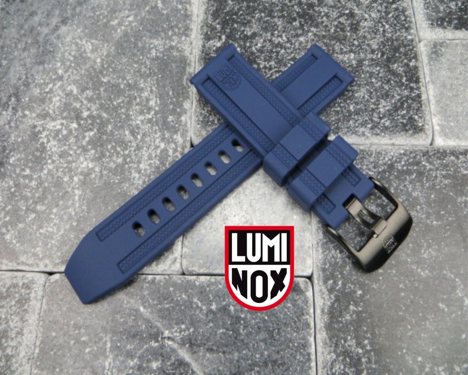 23mm LUMINOX Rubber Strap Diver Watch Band EVO 3050 3950 Navy Seal Blue ...