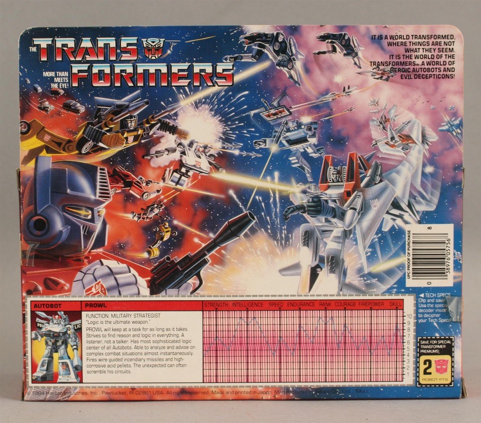 MIB Vintage 1984 G1 Hasbro TRANSFORMERS Autobot Strategist Prowl POLICE ...