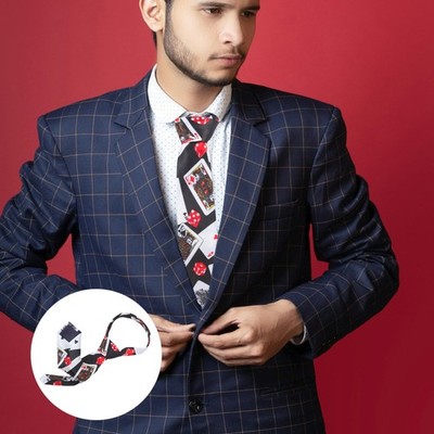 Black Background Poker Dice Printing Tie Fashion Magician Necktie ...